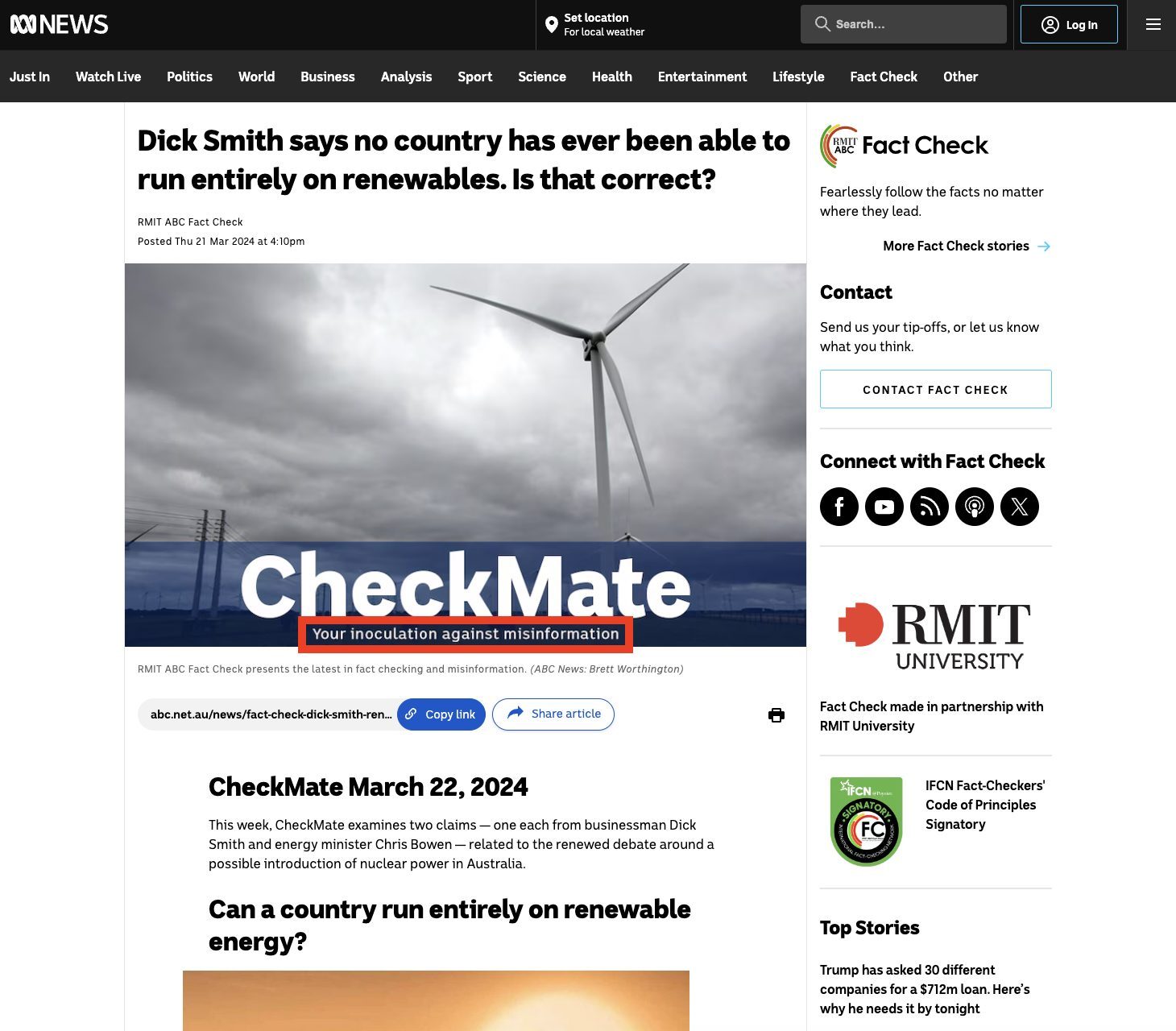 RMIT ABC Fact Check Caught Spreading Misinformation to Promote Net Zero ...