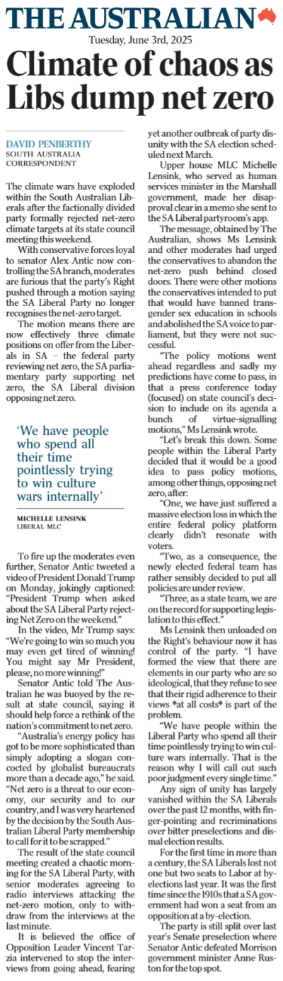 Net Zero Rejected by SA Liberal State Council - The Daily Declaration